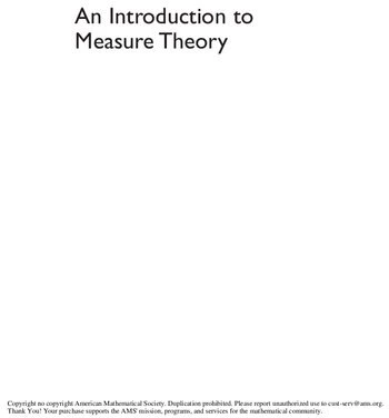 خرید و قیمت دانلود کتاب An Introduction to Measure Theory 2011 | ترب
