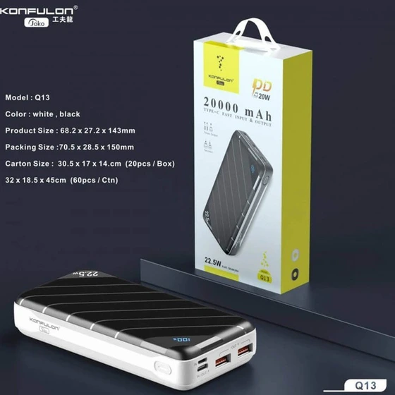 خرید و قیمت پاور بانک کانفلون مدل Q13 ظرفیت 20000 میلی آمپر | ترب
