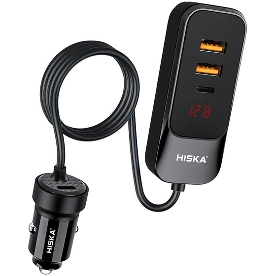 خرید و قیمت شارژر فندکی 120 وات 4 پورت هیسکا HISKA HCC-327 | ترب