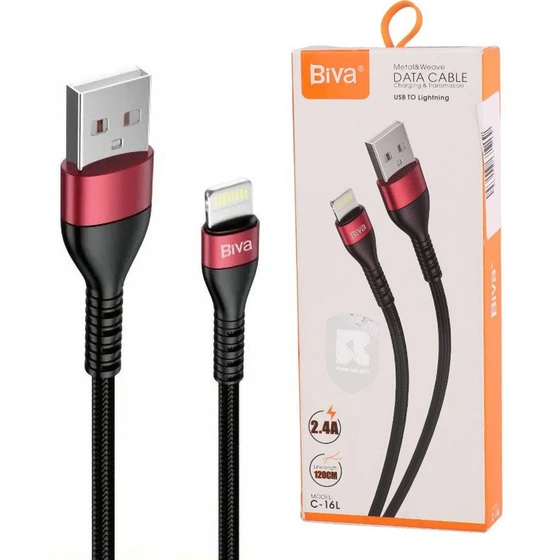 خرید و قیمت کابل آیفونی Biva C-16L 2.4A 1.2m | ترب