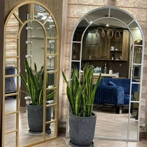 خرید و قیمت آیینه قدی هلالی پنجره ای با قاب فلزی | ترب
