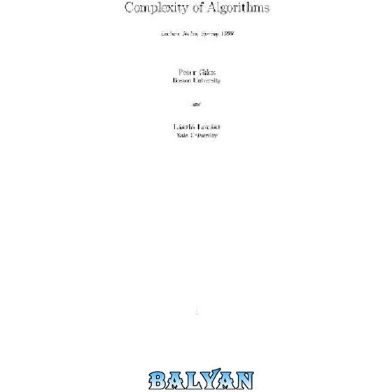 خرید و قیمت دانلود کتاب Complexity Of Algorithms ترب