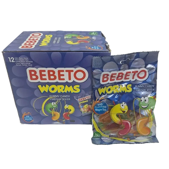 خرید و قیمت پاستیل ببتو کرمی ماری باکس ۱۲ بسته وزن ۸۰ گرم bebeto worms ...