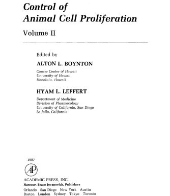 خرید و قیمت دانلود کتاب Control of Animal Cell Proliferation. Volume II ...