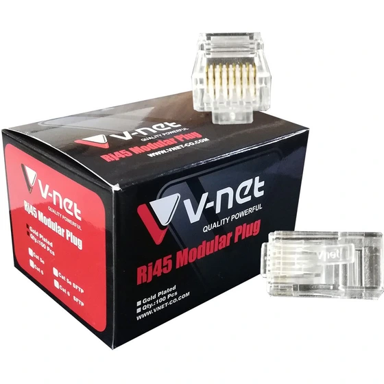 خرید و قیمت سوکت شبکه RJ-45 Cat6 V-NET | ترب
