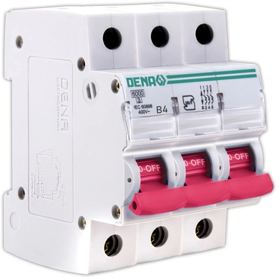 خرید و قیمت فیوز مینیاتوری سه پل 4 آمپر دنا الکتریک مدل B4-6K-3P | ترب