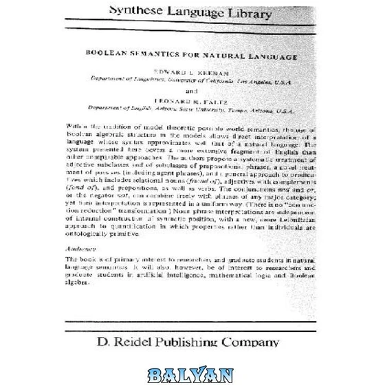 خرید و قیمت دانلود کتاب Boolean Semantics For Natural Language ترب