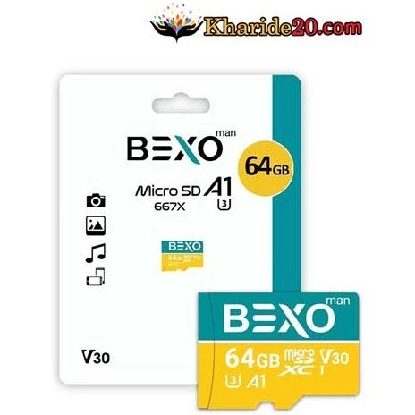 خرید و قیمت قیمت رم میکرو 64 گیگ BEXO 100MB 667X U3 V30گارانتی مادام العمر آواتک | ترب