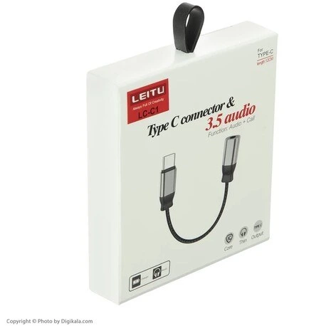 خرید و قیمت مبدل USB C به جک 3.5 میلیمتری صدا LEITU لیتو مدل LC C1 اورجینال | ترب