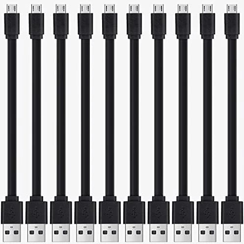 خرید و قیمت Flat Micro USB Cable Bulk, 1 ft Short, 10-Pack, Android ...