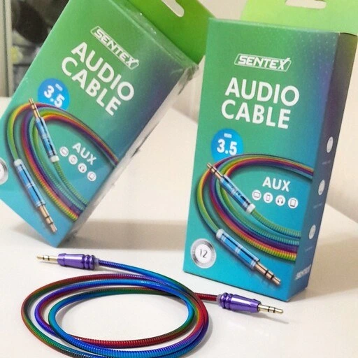 خرید و قیمت کابل AUX برندsentex مدل رنگین کمانی | ترب