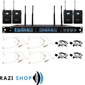 خرید و قیمت میکروفن چهار کانال بی سیم هدمیک یقه ای ساندکو Soundco SU-4400 C | ترب