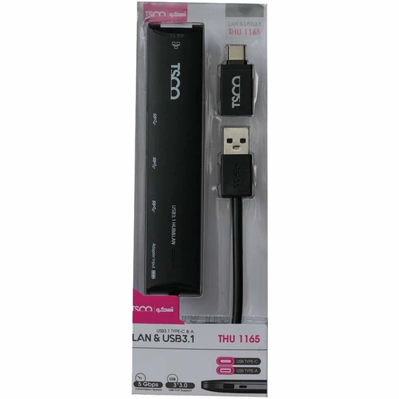 خرید و قیمت هاب 3.1 پورت تایپ سی تسکو TSCO مدل USB THU 1165 | ترب