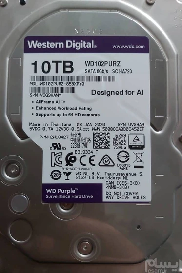 خرید و قیمت هارد اینترنال purple WD102 PURZ ظرفیت 10 ترابایت | ترب