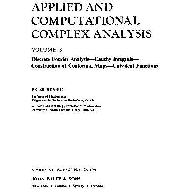 خرید و قیمت دانلود کتاب Applied & Computational Complex Analysis 1986 | ترب