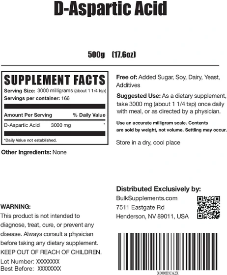 خرید و قیمت BULKSUPPLEMENTS.COM D-Aspartic Acid Powder - Amino Acids ...