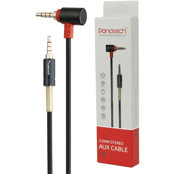 خرید و قیمت کابل Panatech P-A14 AUX 1m یکسر L مشکی | ترب