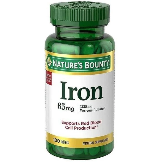 خرید و قیمت قرص آهن نیچرز بونتی ۶۵ میلی گرم100 عددی Iron plus Nature’s ...