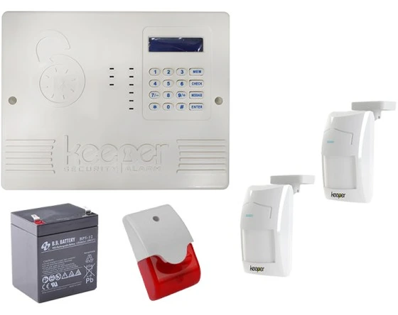 خرید و قیمت پک دزدگیرسیم کارتی به همراه چشمی و باطری و آژیر Keeper-KP-GS2/P1 | ترب