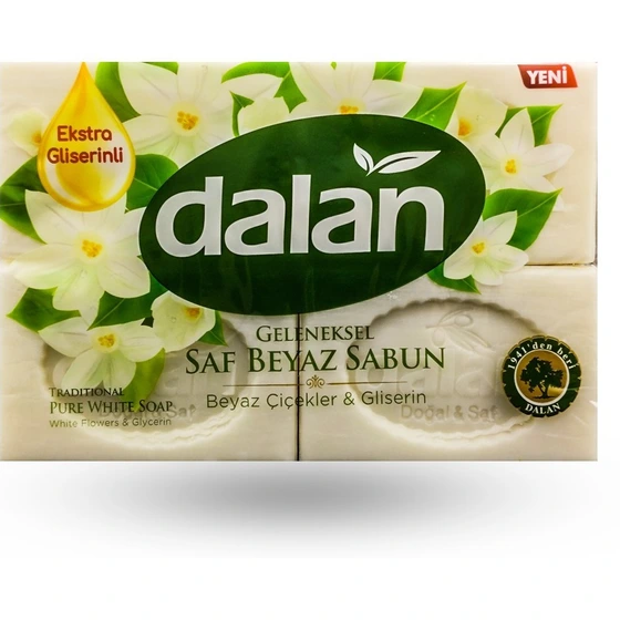 خرید و قیمت صابون دالان حاوی گلیسرین 4 عددی مدل Saf beyaz sabun عددی ...