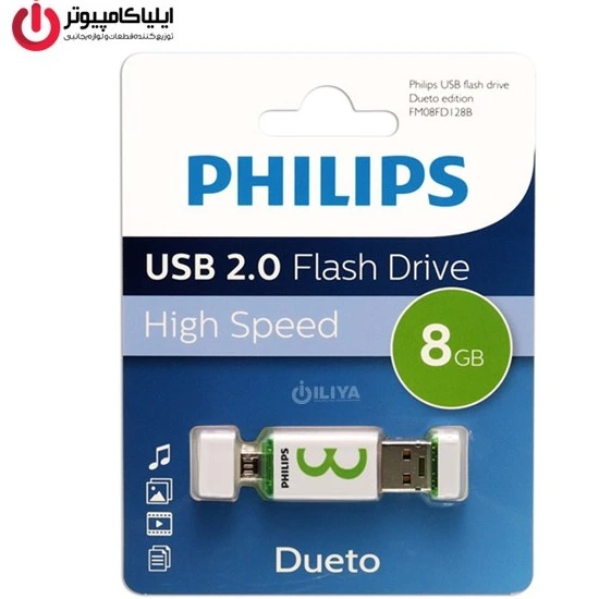 خرید و قیمت فلش مموری و مبدل OTG فیلیپس مدل Dueto FM08FDI28B ظرفیت 8 گیگابایت | ترب