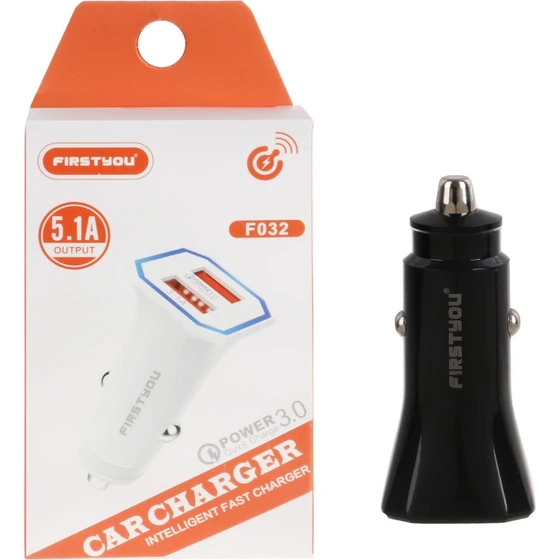 خرید و قیمت شارژر فندکی فست دو پورت FIRSTYOU مدل F032 15W - مشکی | ترب