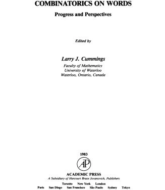 خرید و قیمت دانلود کتاب Combinatorics on Words. Progress and Perspectives 1983 | ترب