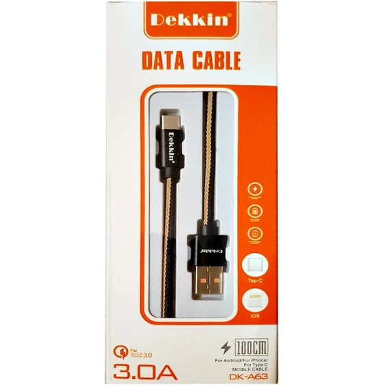 خرید و قیمت کابل شارژ کنفی فست تایپ سی DEKKIN DK-A63 | ترب