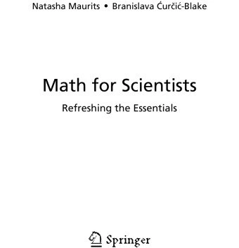 خرید و قیمت دانلود کتاب Math for Scientists. Refreshing the Essentials 2017 | ترب
