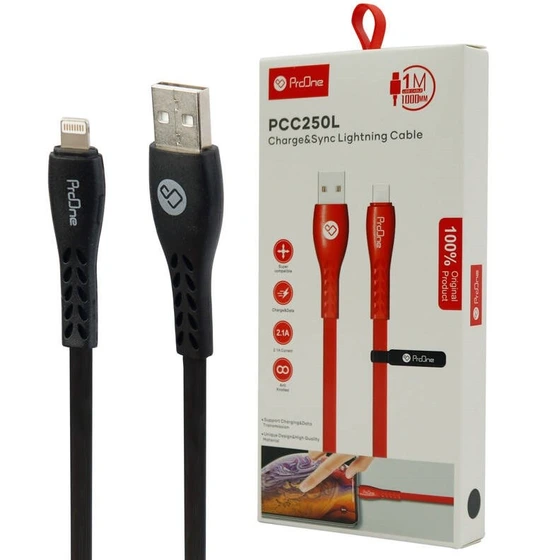 خرید و قیمت کابل آیفونی ProOne PCC250L 2.1A 1m | ترب