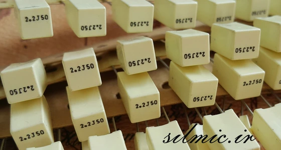 خرید و قیمت خازن 2.2 میکرو فاراد 50 ولت Polyester Film MKT ساخت AVX TPC ...