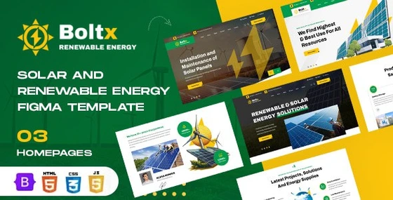 خرید و قیمت Boltx بولتکس قالب HTML انرژی های تجدید پذیر و بازیافت | ترب