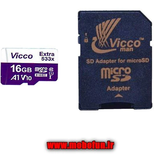 خرید و قیمت کارت حافظه 16 گیگابایت ویکومن مدل Vicco Extra 533X 80MB/s با استاندارد UHS-I U1 کلاس ...