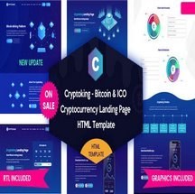 خرید و قیمت قالب HTML لندینگ کریپتوکارنسی و بیتکوین Cryptoking ICO | ترب