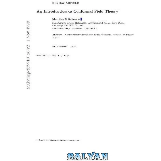 خرید و قیمت دانلود کتاب An Introduction to Conformal Field Theory | ترب