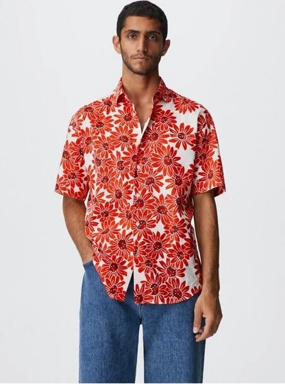 خرید و قیمت پیراهن آستین کوتاه مردانه منگو ا mango | 37021304 3600849 | ترب