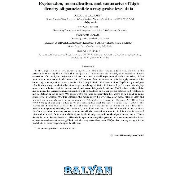 خرید و قیمت دانلود کتاب Exploration, normalization, and summaries of high density ...