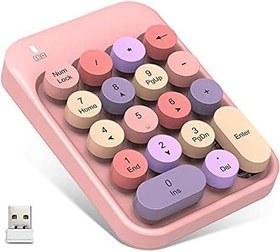 خرید و قیمت Alkem Wireless Number Pad 2.4GHz Wireless Numeric Keypad Retro Style Round Keycaps ...