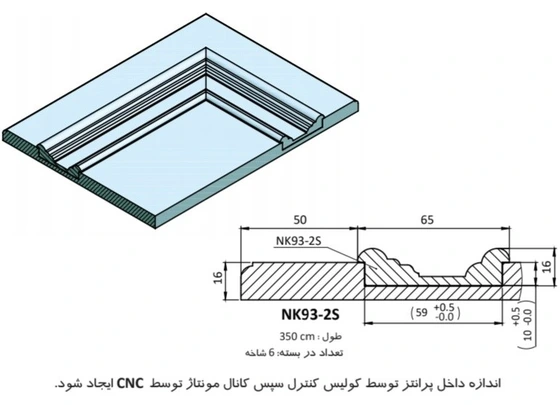 خرید و قیمت پروفیل درب نیوکلاسیک ام دی اف کد NK93-2S | ترب