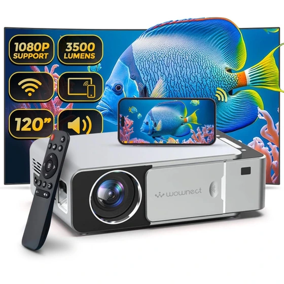 خرید و قیمت Wownect WiFi Projector 3500 Lumens Supported 1080P Portable ...