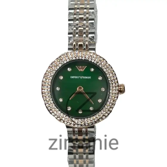 خرید و قیمت ساعت زنانه فلزی امپریو آرمانی موتور ژاپنی اصلی صفحه سبز ...