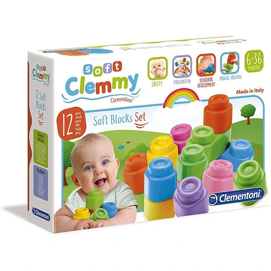 خرید و قیمت ست بلاک ساختنی سیلیکونی Clementoni مدل Soft Blocks Set | ترب