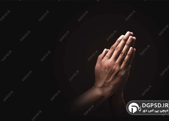 خرید و قیمت عکس دست در حال دعا با زمینه مشکی | ترب