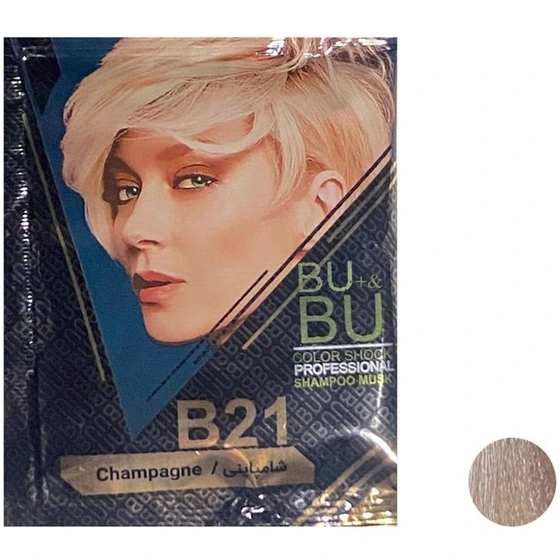 خرید و قیمت رنگ مو بی یو B21 رنگ شامپاینی ا BU Hair Color Shampoo - B21 ...