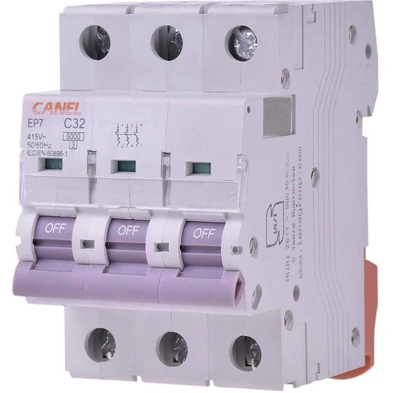 خرید و قیمت فیوز مینیاتوری سه پل 32 آمپر کانل مدل C32-6K-EP7-3P | ترب