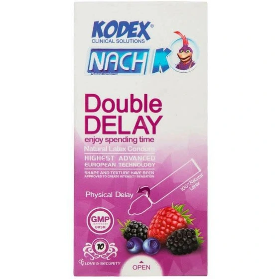 خرید و قیمت کاندوم تاخیری ناچ کدکس (Nach Kodex) مدل Double Delay بسته 10 عددی | ترب