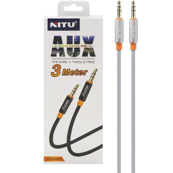خرید و قیمت کابل صدا 3 متری NITU AUX مدل 007 - طوسی | ترب