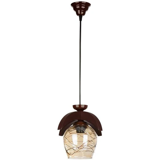 خرید و قیمت چراغ آویز چشمه نور مدل G570/1H-BR قهوه ای | ترب