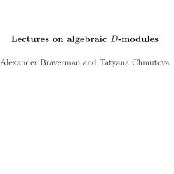 خرید و قیمت دانلود کتاب Lectures on algebraic D-modules | ترب