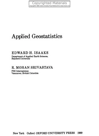 خرید و قیمت دانلود کتاب An Introduction to Applied Geostatistics 1989 | ترب